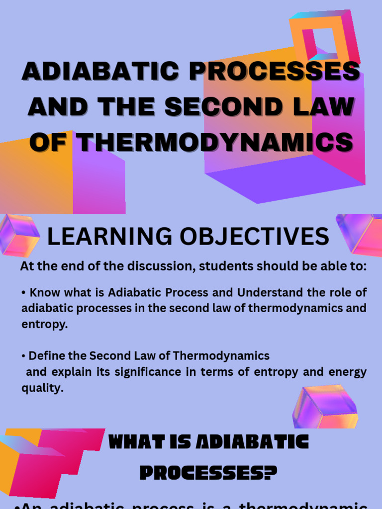 Adiabatic Process and Second Law of Thermodynamics | PDF | Second Law ...
