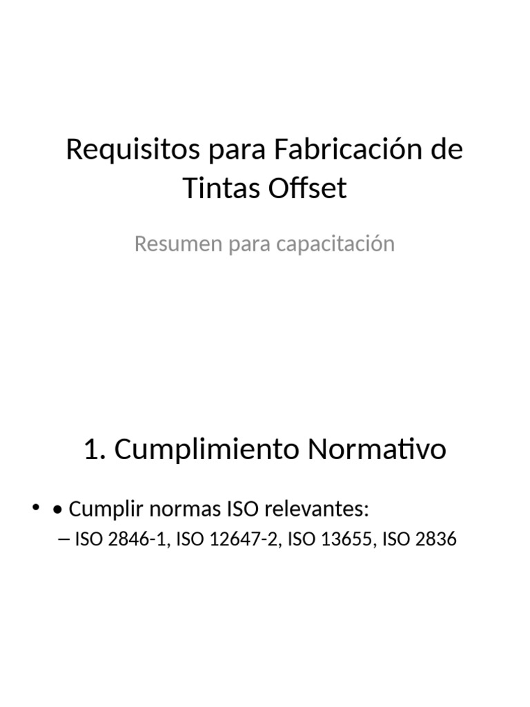 Requisitos Fabricacion Tintas Offset | PDF