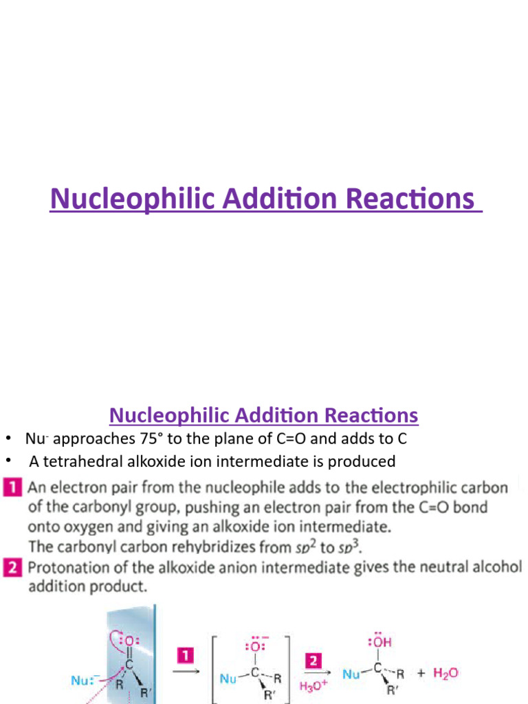Nucleophilic Addition Reactions | PDF | Aldehyde | Ketone