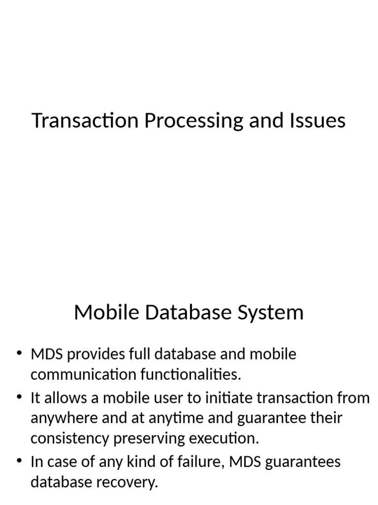 Transaction Processing and Issues Final | PDF | Database Transaction | Databases