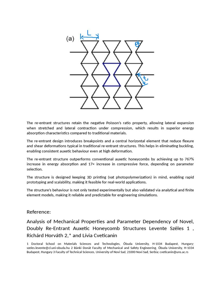 Re Entrant Honeycomb Advantages | PDF | Buckling | Bending