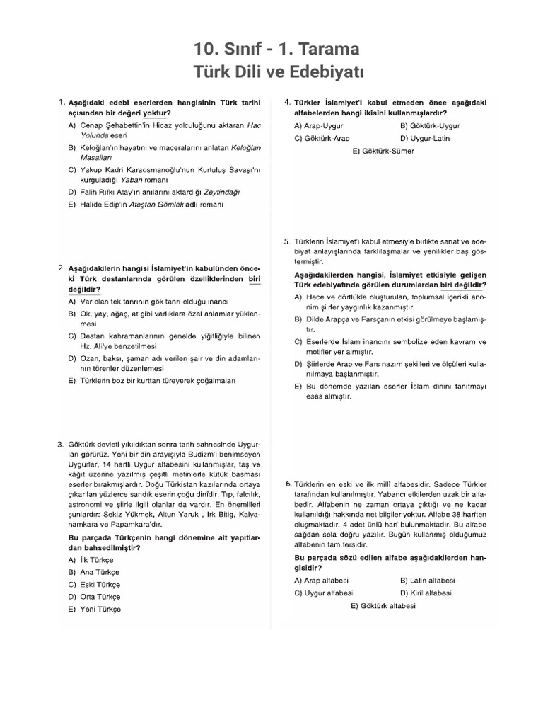 S10-1 ve 2. Tarama | PDF