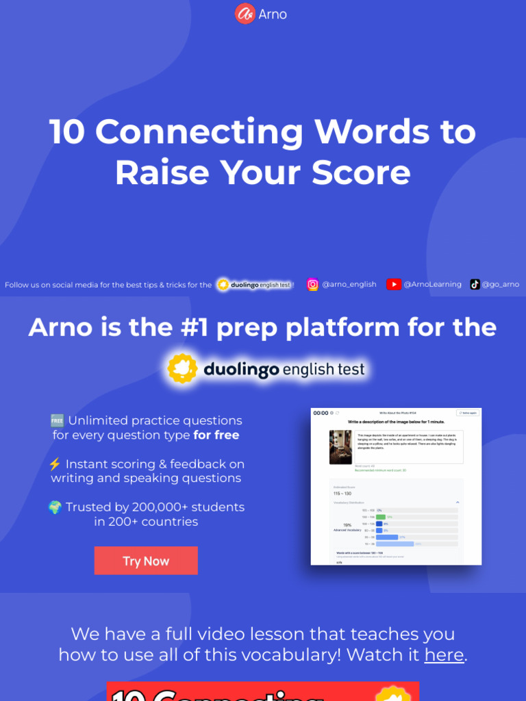 10 Connecting Words To Raise Your Score | PDF | Cognitive Science ...