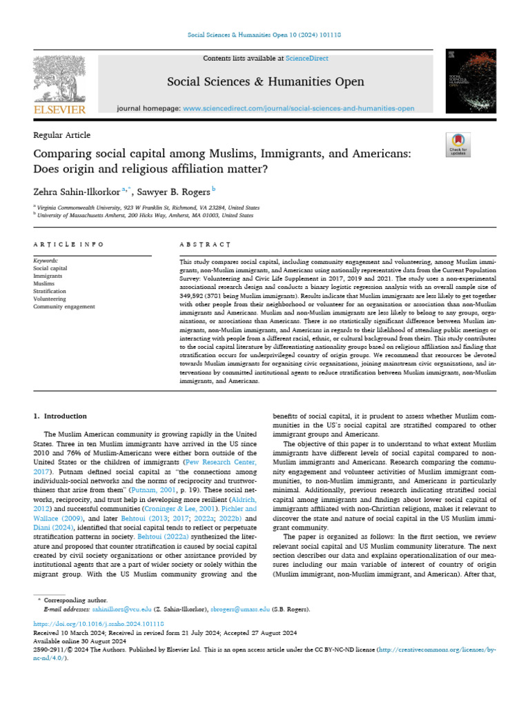 Religion and Social Capital | PDF | Social Capital | Sampling (Statistics)