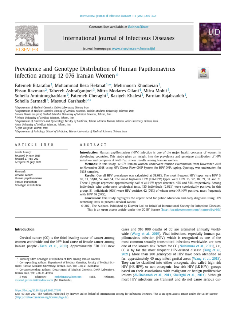Prevalence-and-Genotype-Distribution-of-Human-Papi | PDF | Cervical ...