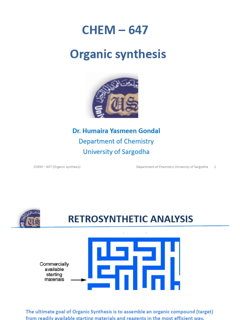 Retrosynthesis I | PDF | Organic Synthesis | Organic Chemistry