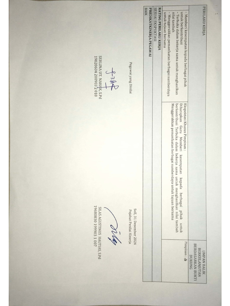 Salinan Penilaian kinerja serli-10 | PDF