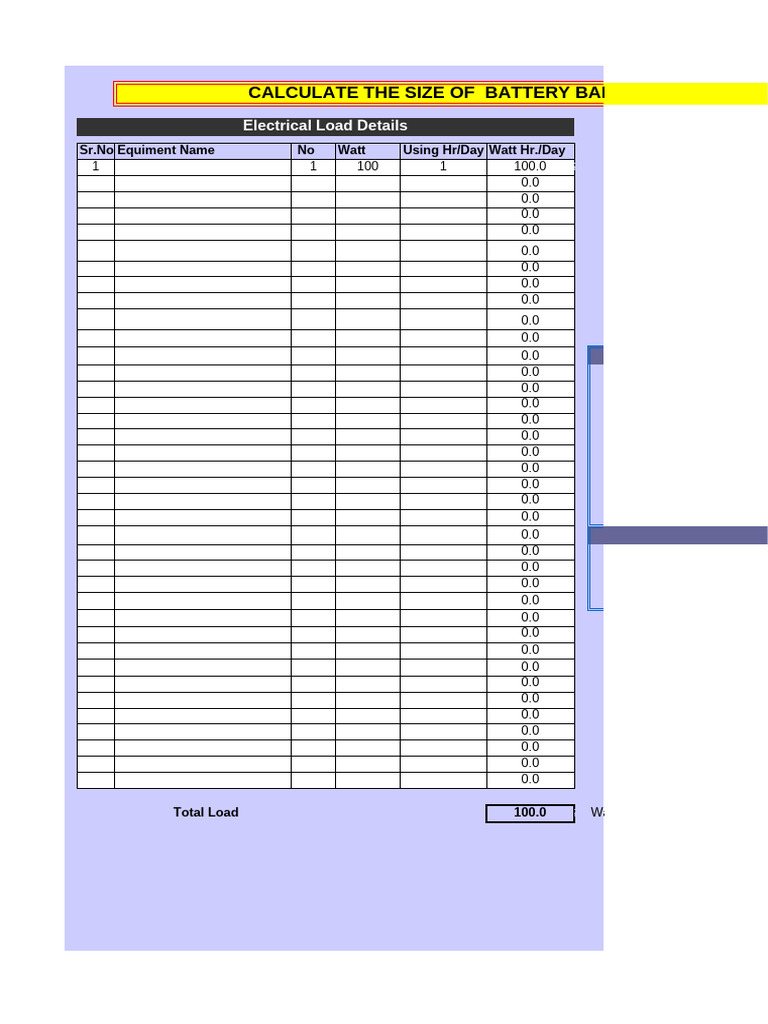 Battery Size Calculator 22-8-12 | PDF | Power Inverter | Rechargeable ...