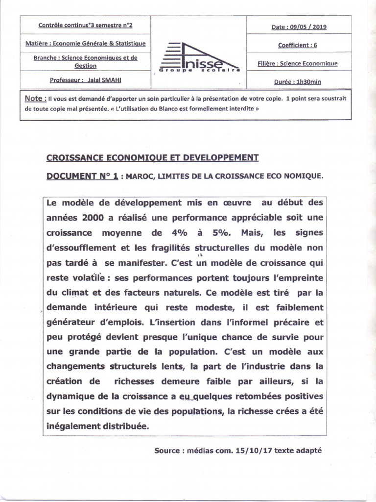 Gsa 1bac 1819 S2 C3 Eco Eco G | PDF