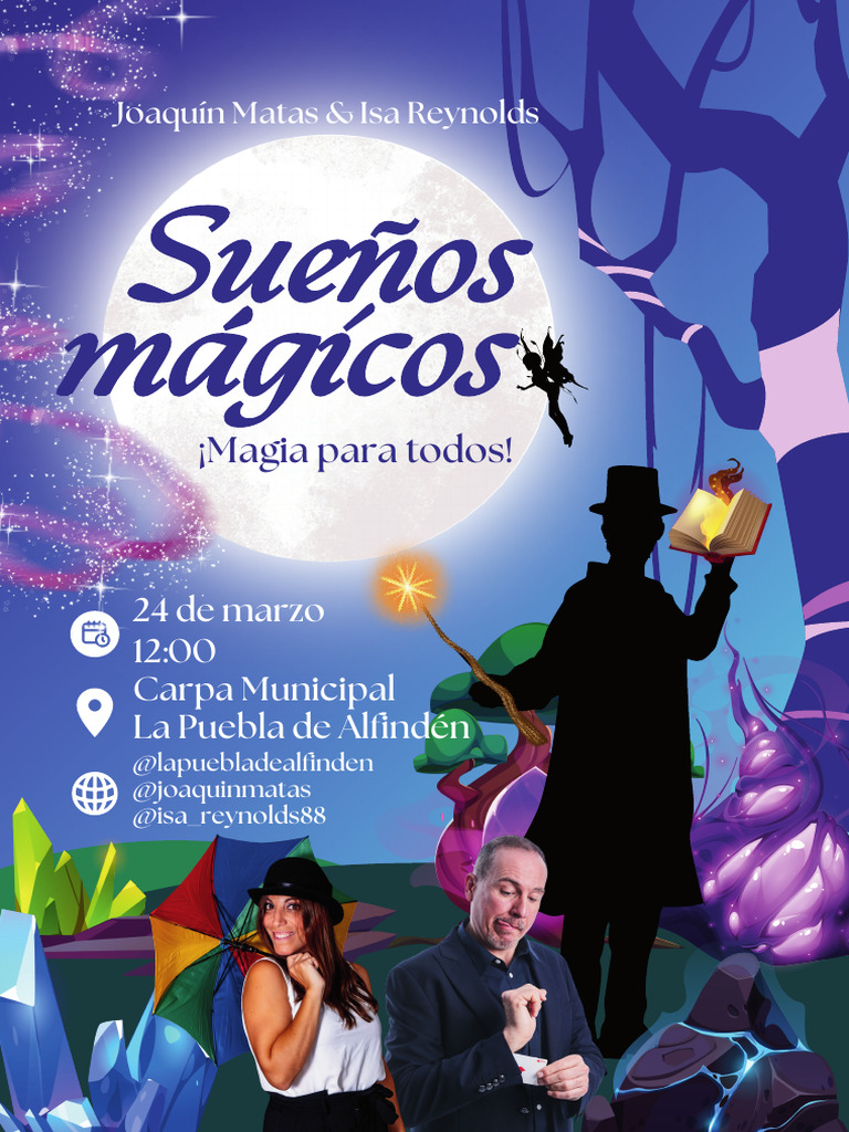 Purple and Blue Illustrative Halloween Magic Show Event Poster | PDF