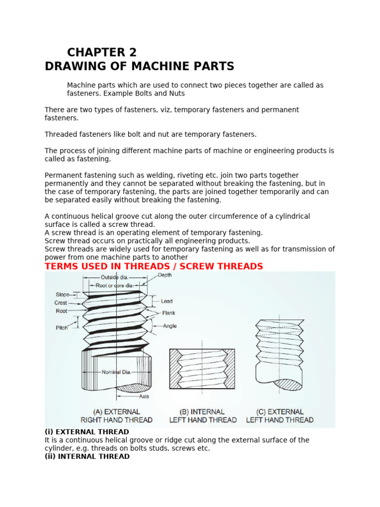 12 Eg Chapter 2 Notes | PDF | Screw | Nut (Hardware)