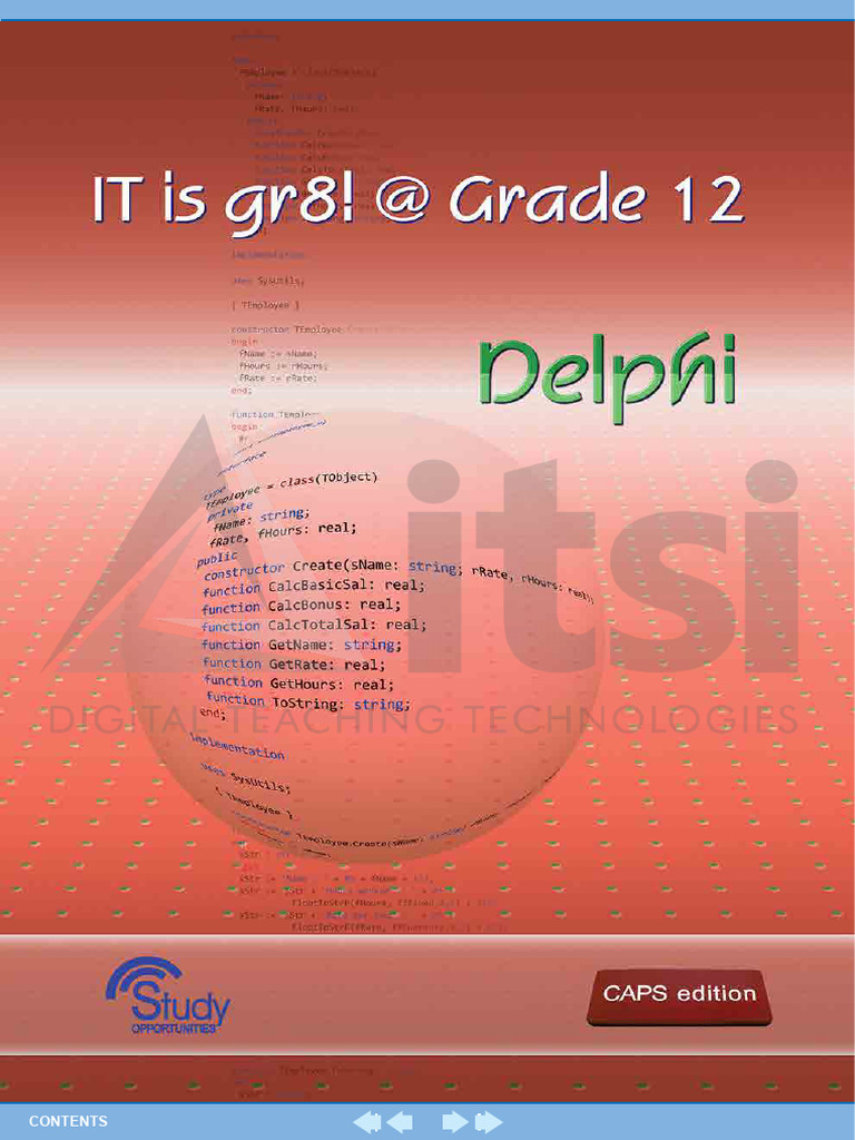 Preview - IT Is Gr8! at Grade 12 - Delphi | PDF | Constructor (Object Oriented Programming ...