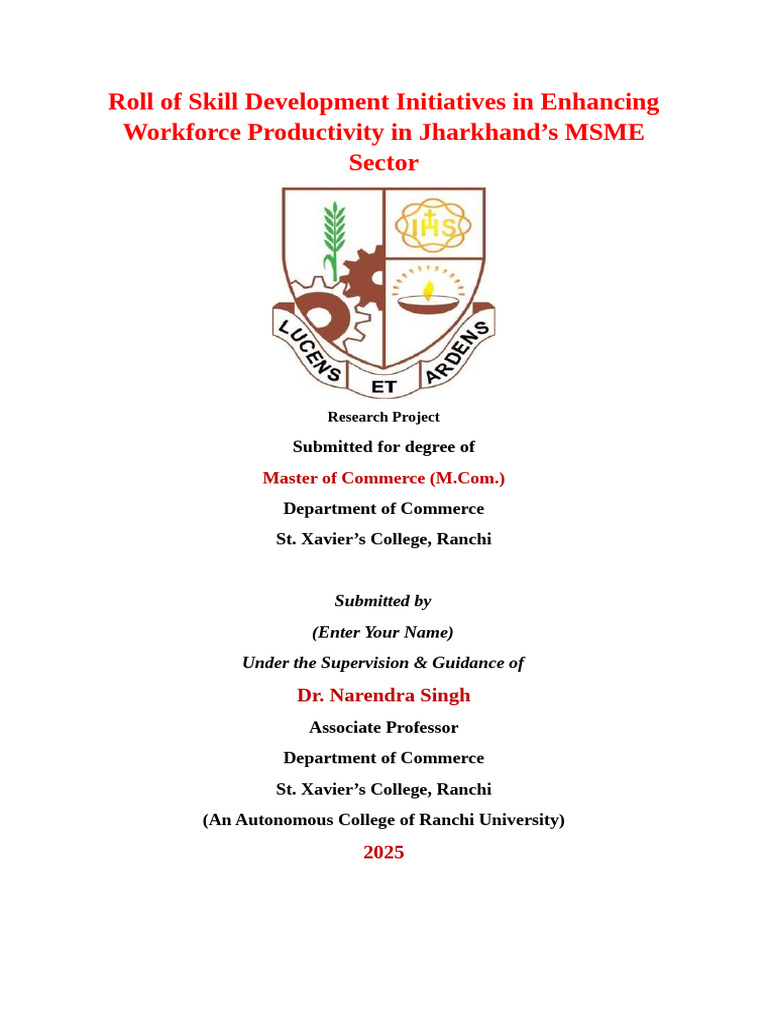 Enhancing Workforce Productivity in Jharkhand | PDF