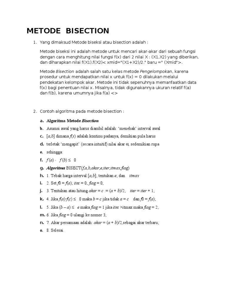 Metode Bisection | PDF