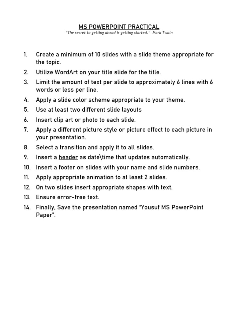 PowerPoint Practical | PDF