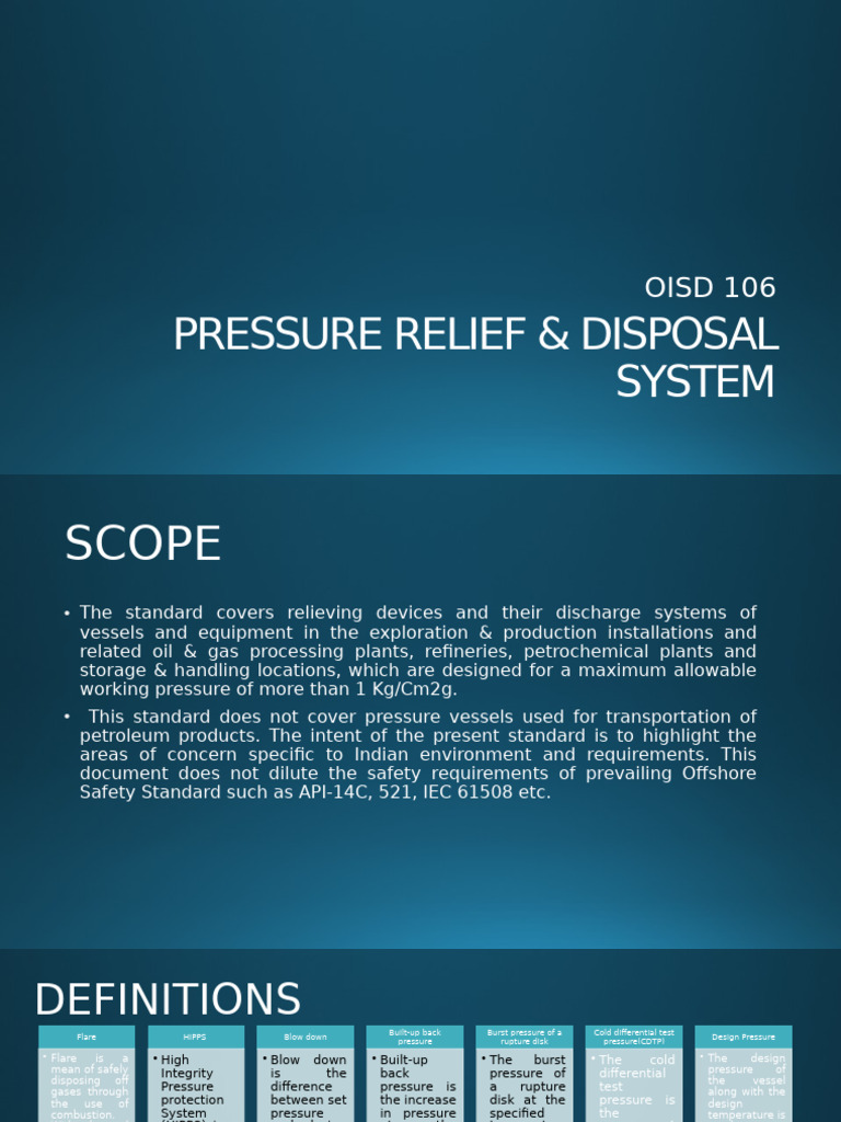 Oisd 106 Pressure Relief & Disposal System | PDF | Valve | Pressure