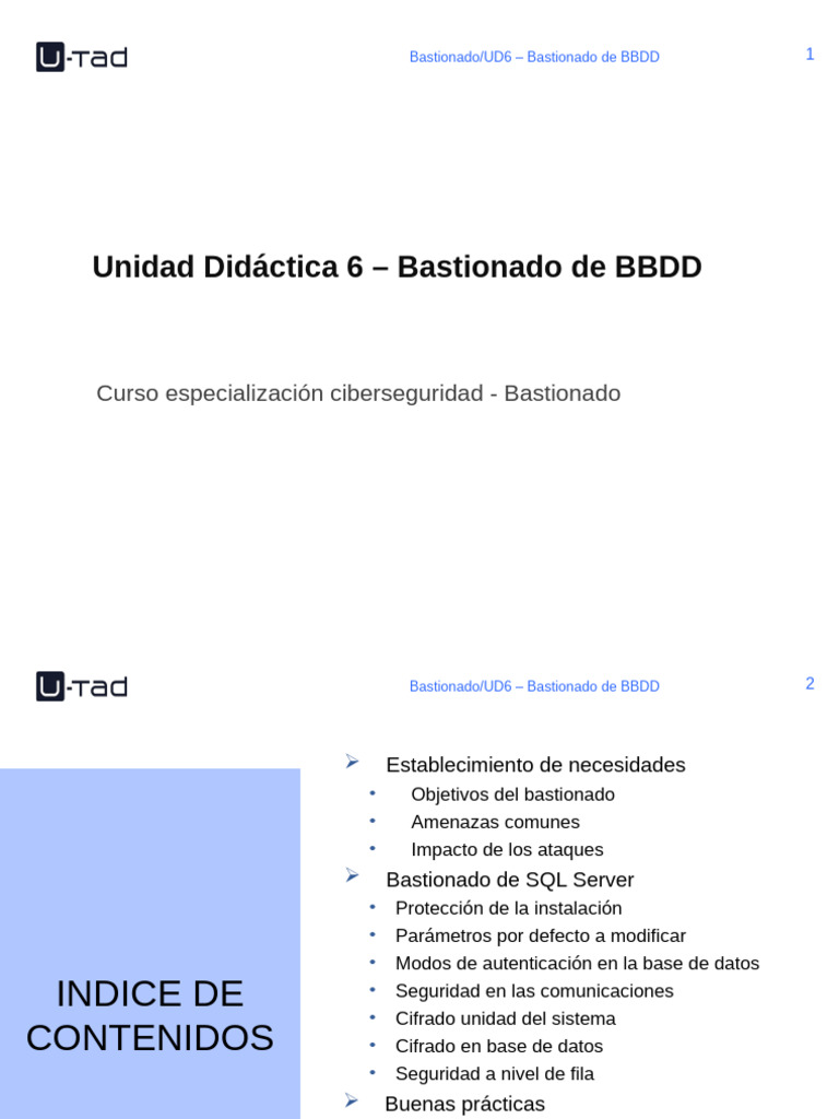 UD 6 - Bastionado de BBDD | PDF | Contraseña | Bases de datos