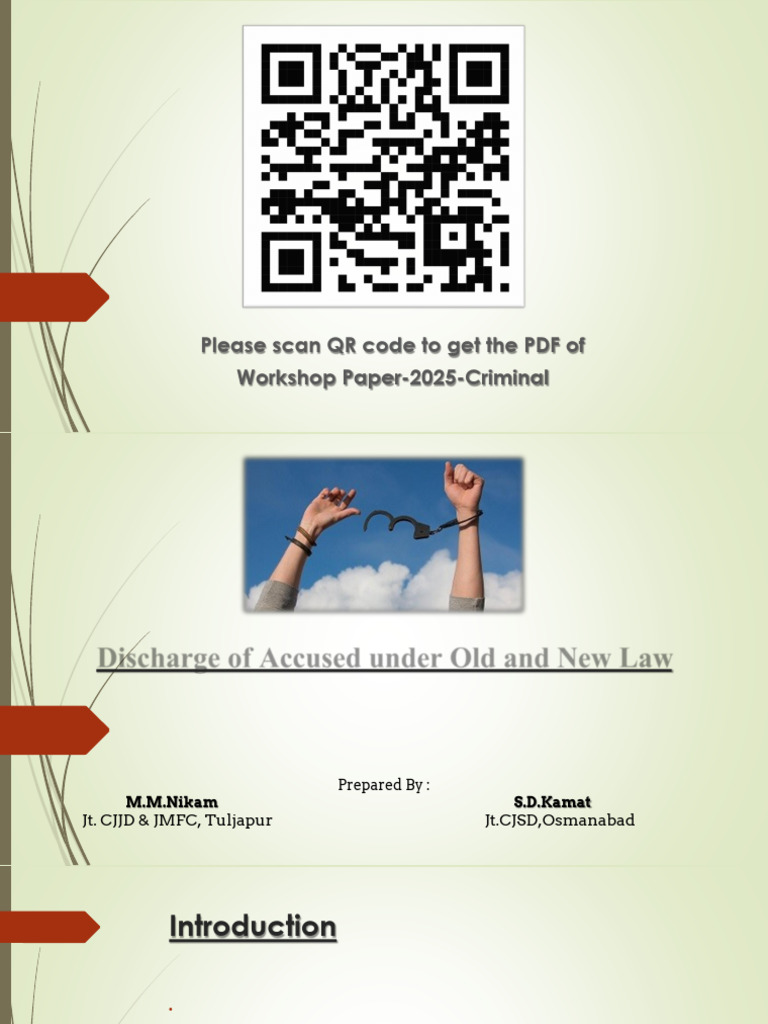 Discharge of Accused Under Old and New Law | PDF | Trials | Acquittal