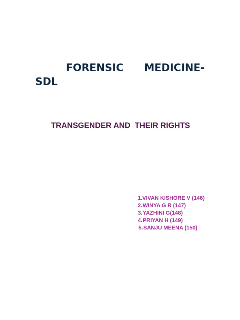 Transgender Rights - Forensic Medicine | PDF | Transgender | LGBTQIA+ ...
