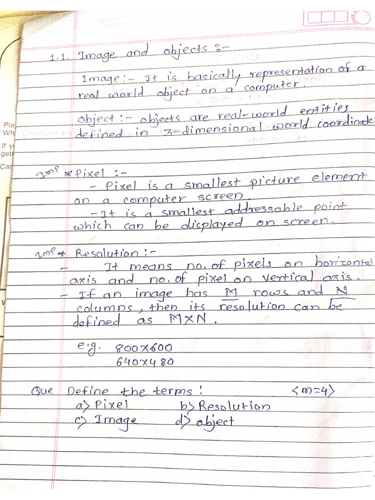 Unit 1 Basics of Computer Graphics | PDF