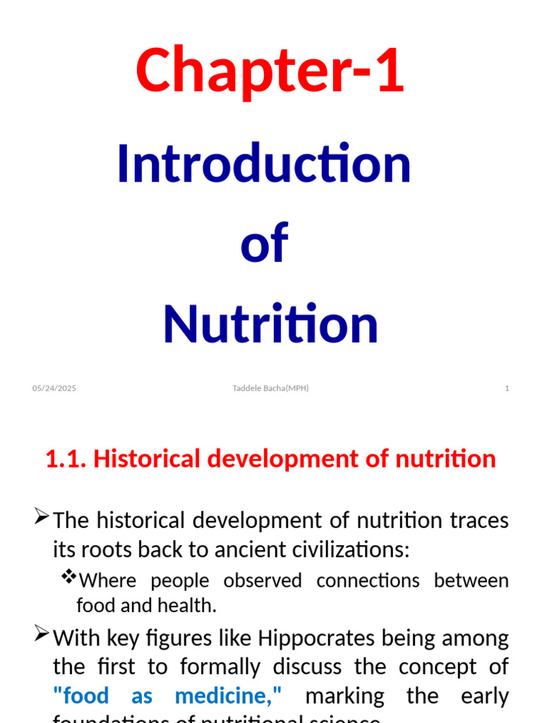 Introduction To Nutrition | PDF | Nutrients | Human Nutrition