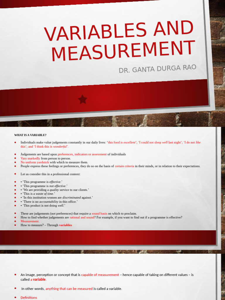 Variables and Measurement | PDF | Statistics | Level Of Measurement