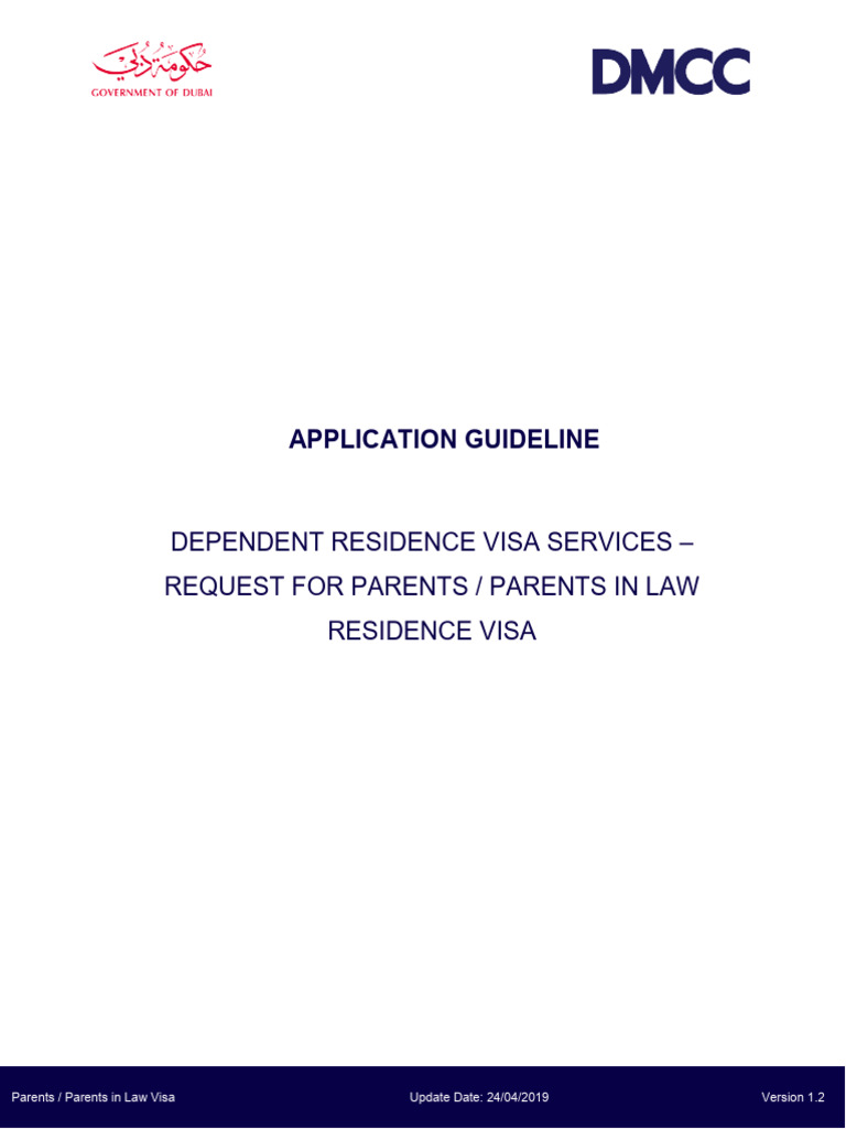 Dependents Visa - Parents Parents in Law Residence Visa Application ...