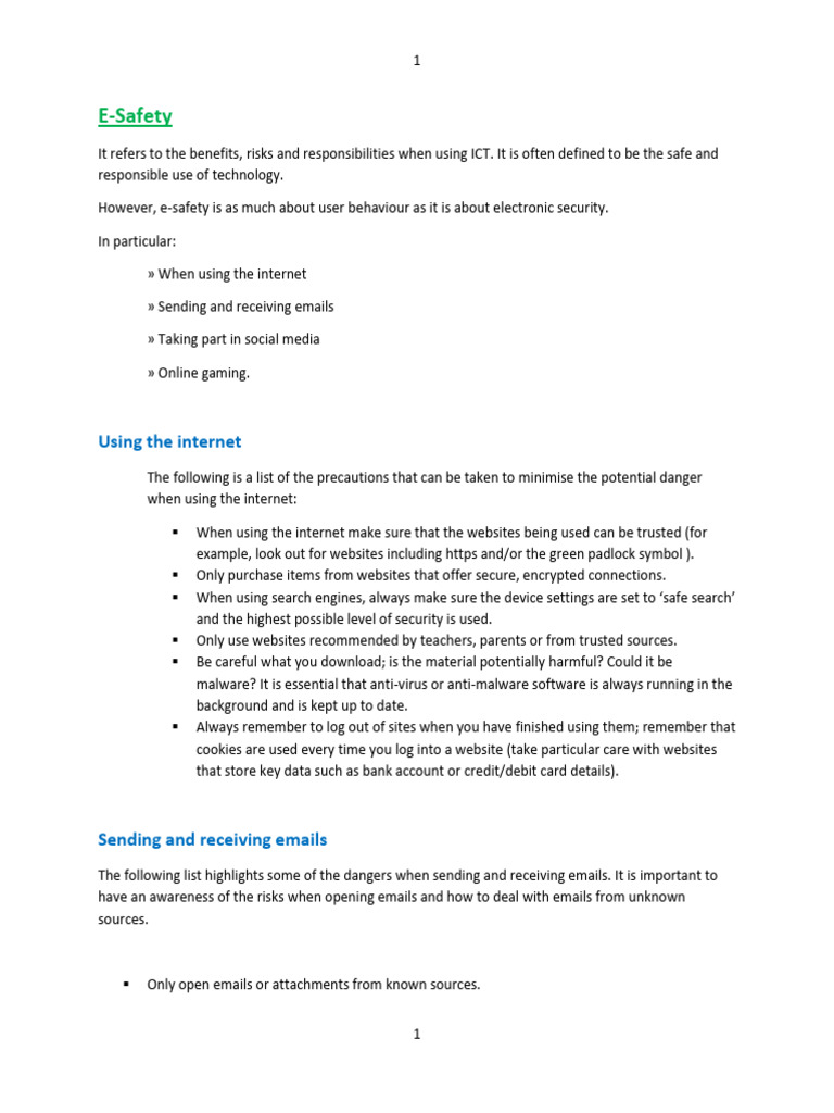 WEEK 3 and 4 - E-SAFETY (Cont) | PDF | Internet | Phishing