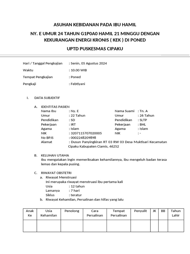 Askeb Kek Anun Agustus | PDF