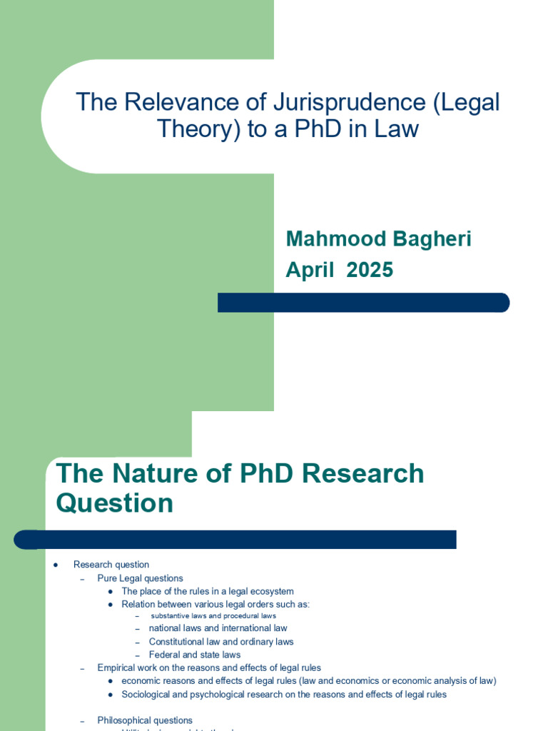 Jurisprudence's Role in PhD Law Research | PDF | Jurisprudence | Positivism