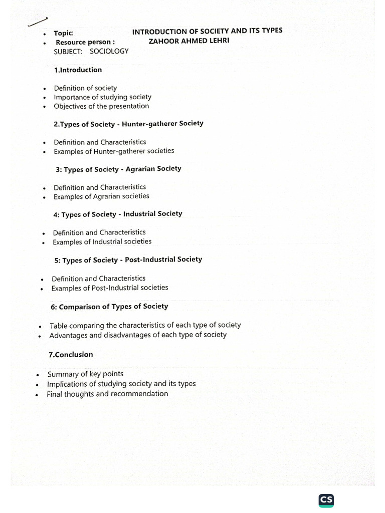 Types of Society | PDF