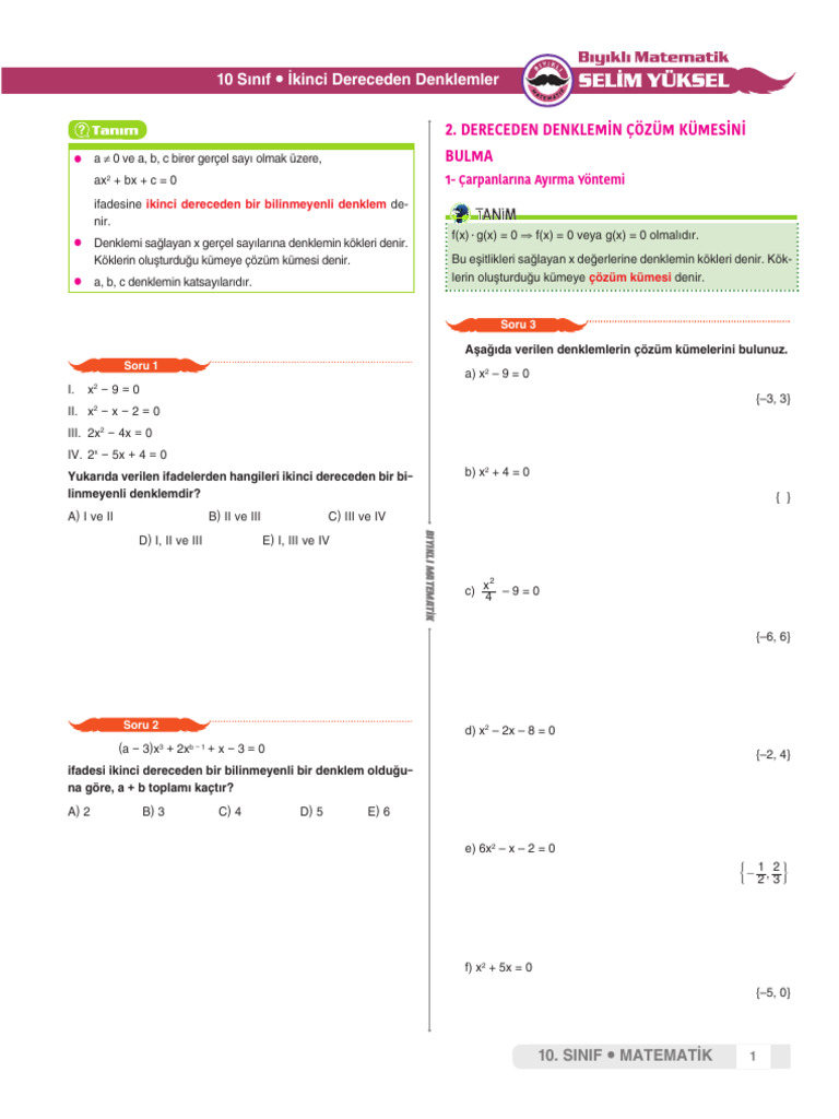 SINIF 2.DER. DENKLEMLER (Ücretsiz) | PDF