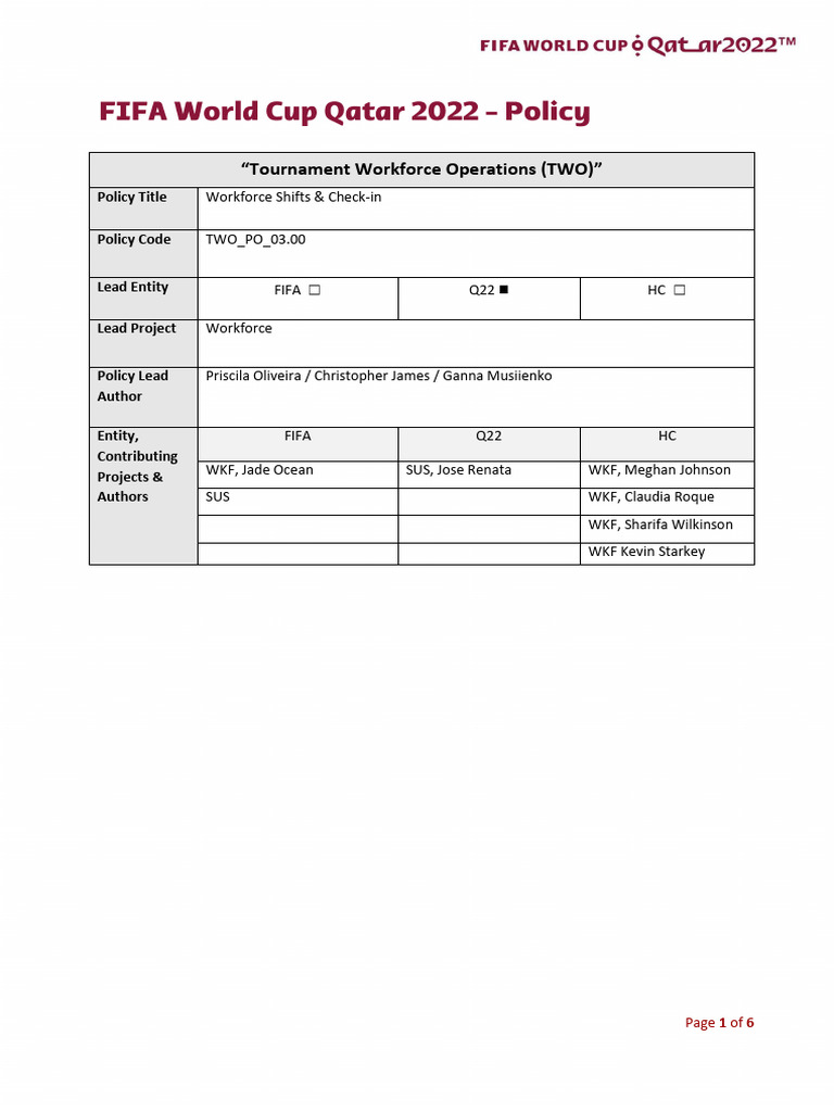 Workforce Shifts & Check-In | PDF | Working Time | Employee Relations