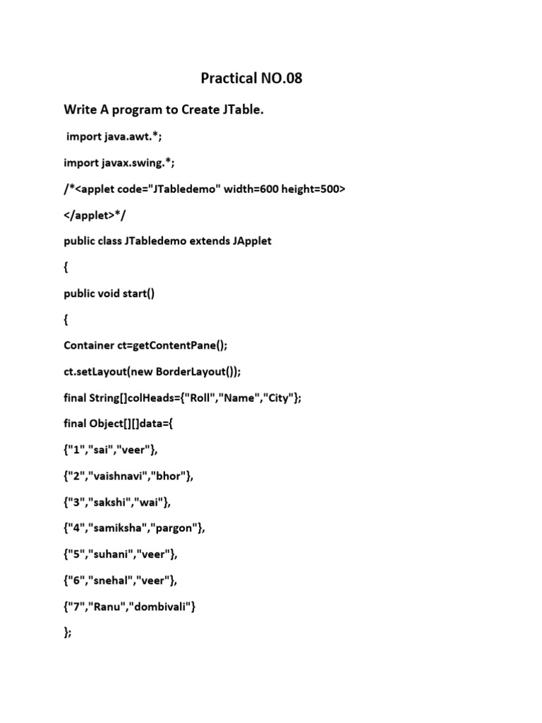 Practical NO 8 | PDF