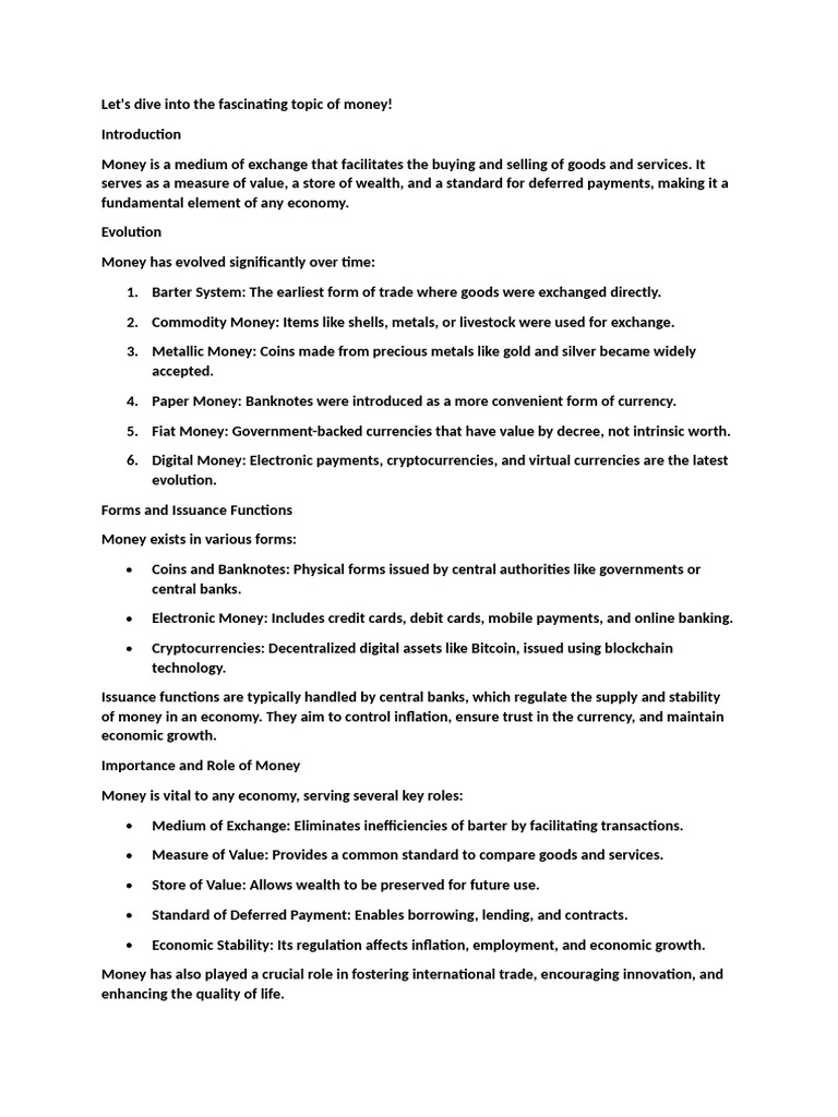 Important Summary of Bfs (Thory) | PDF | Inflation | Money