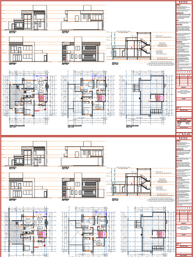 3 and 4 Bedroom Working Drawings | PDF | Building | Civil Engineering