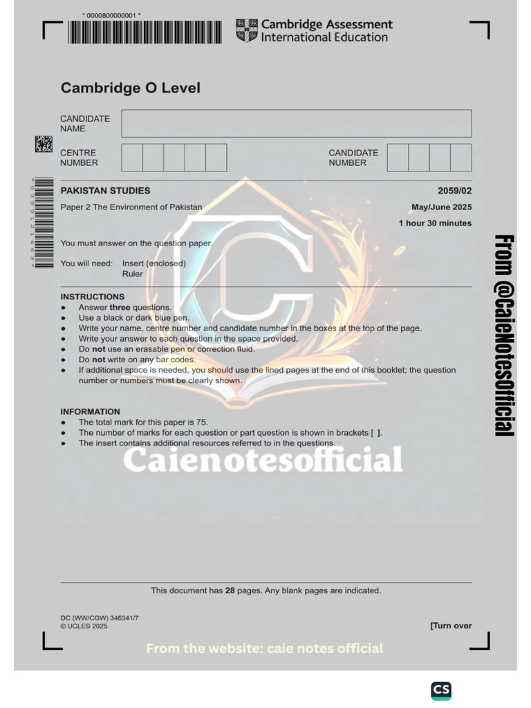 MJ25 Geography O Level (Unsolved) | PDF