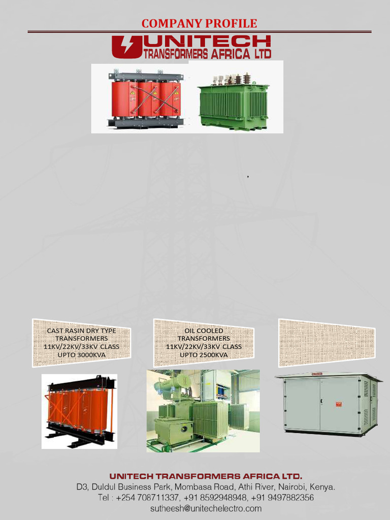 Company Profile Unitech Transformers Africa (Uta) H N | PDF