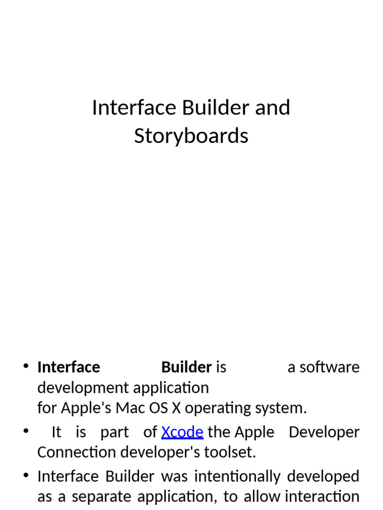 Interface Builder and Storyboards | PDF