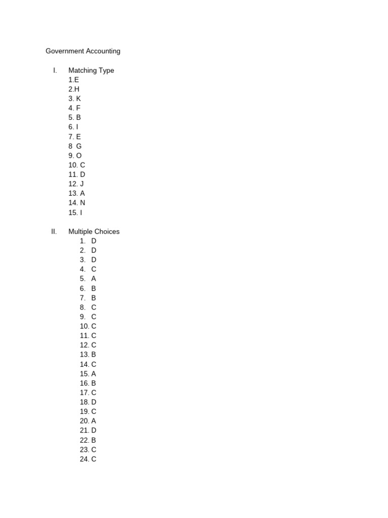 Answer In Government Accounting Pdf