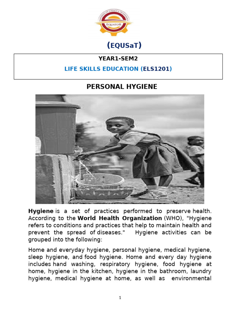 Life Skills Eduction Notes#hygiene #12 | PDF | Hygiene | Hand Washing