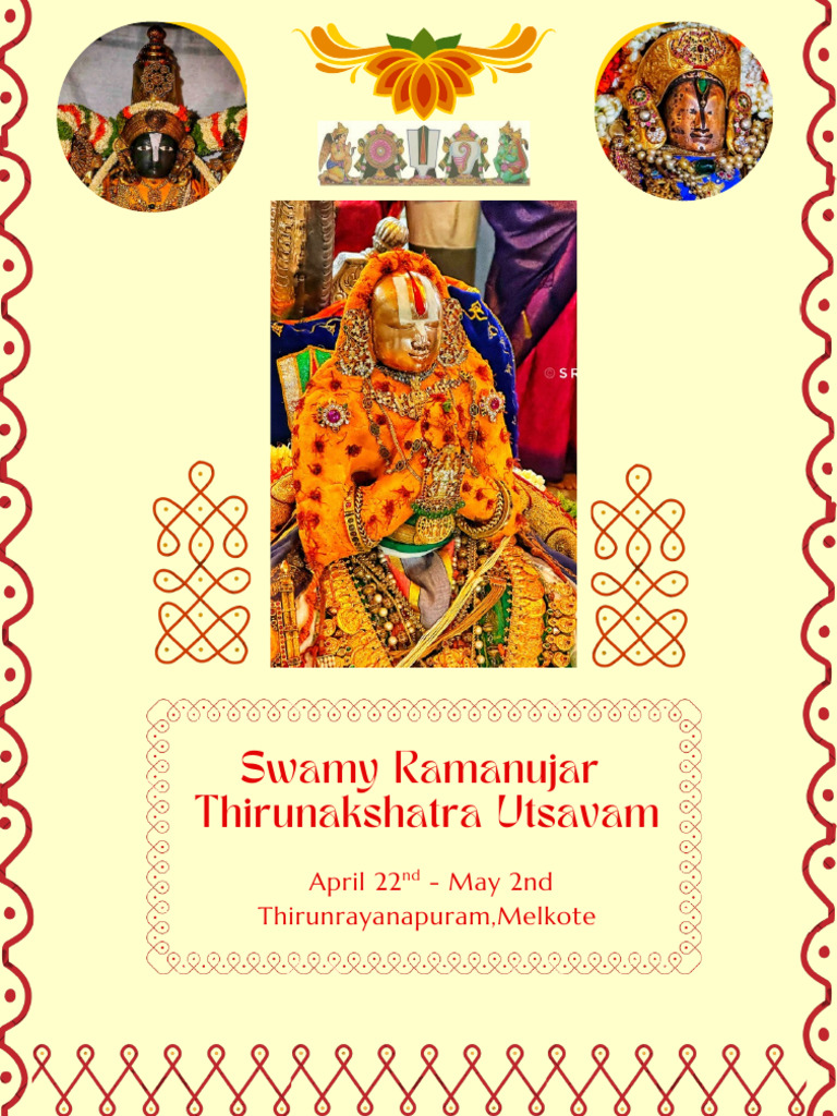 Swamy Ramanujar Thirunakshatra Utsavam - Patrike 2025 | PDF ...