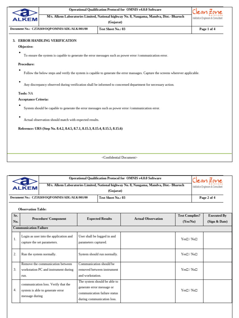 Final - TS 03 Error Handling Verification - Audit Trail of Communication Failure | PDF ...