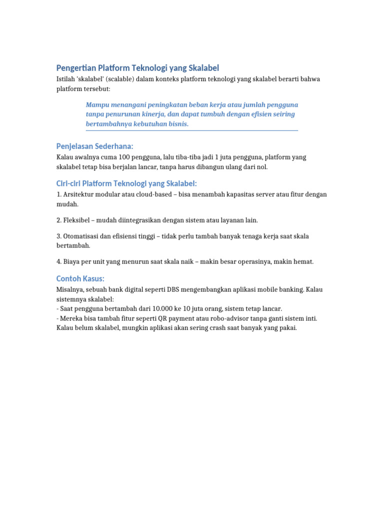 Pengertian Platform Teknologi Skalabel | PDF