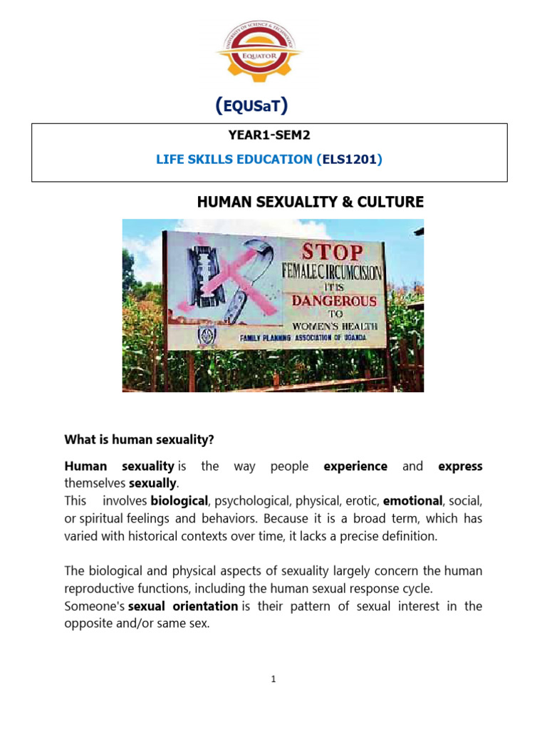 Life Skills Eduction Notes#Sexuality & Culture #12 | PDF | Human Sexual ...