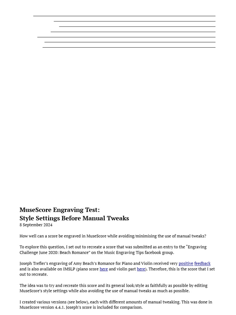 MuseScore Engraving Test - Style Settings Before Manual Tweaks | PDF ...