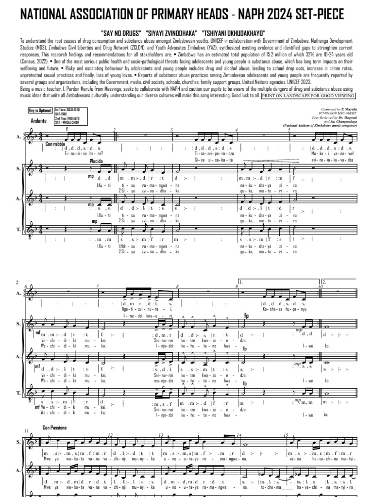 Naph Choral Setpiece 2024 - Score | PDF | Substance Abuse | Adolescence