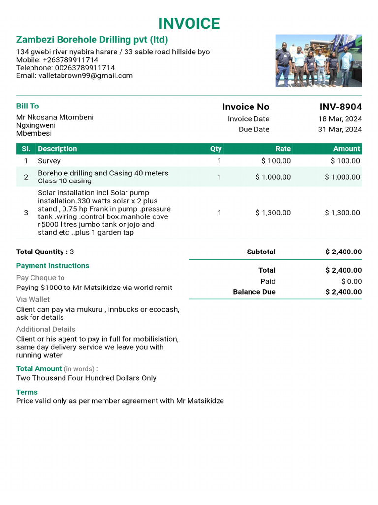 Invoice INV 8904 | PDF