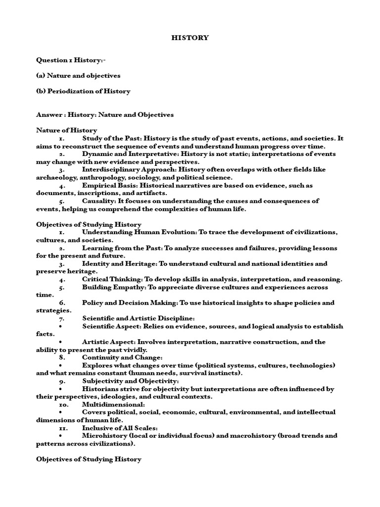 History - 1 Questions: Answer | PDF