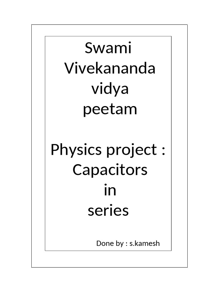 Prithish Physics Capacitor in Parallel | PDF | Capacitor | Capacitance